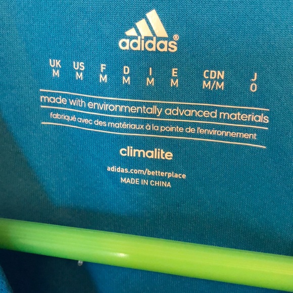 adidas | Shirts | Adidas Climalite Blue Tee Shirt M | Poshmark